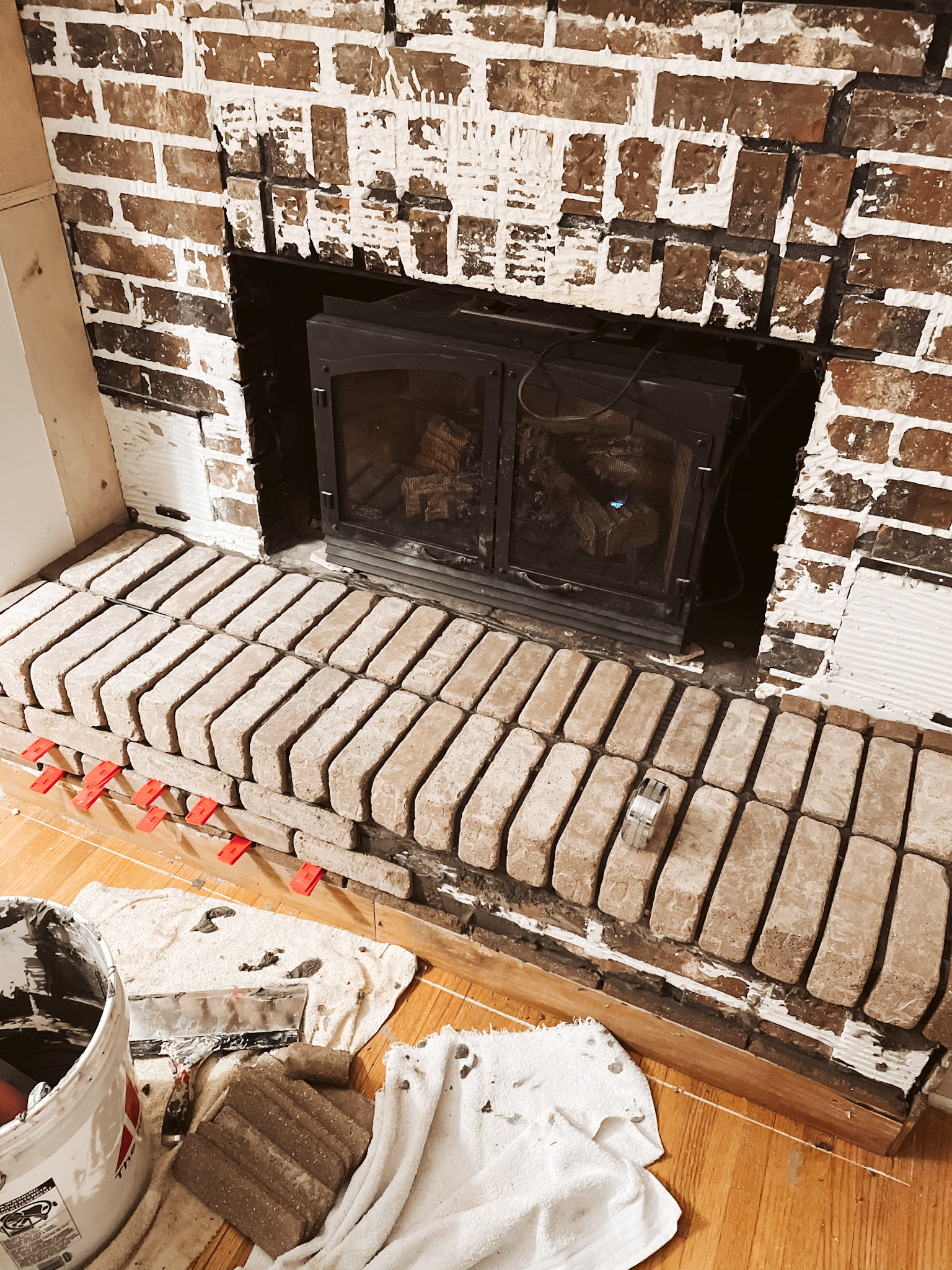 Our Built-In Shelf and Brick Fireplace Makeover - Learning Well